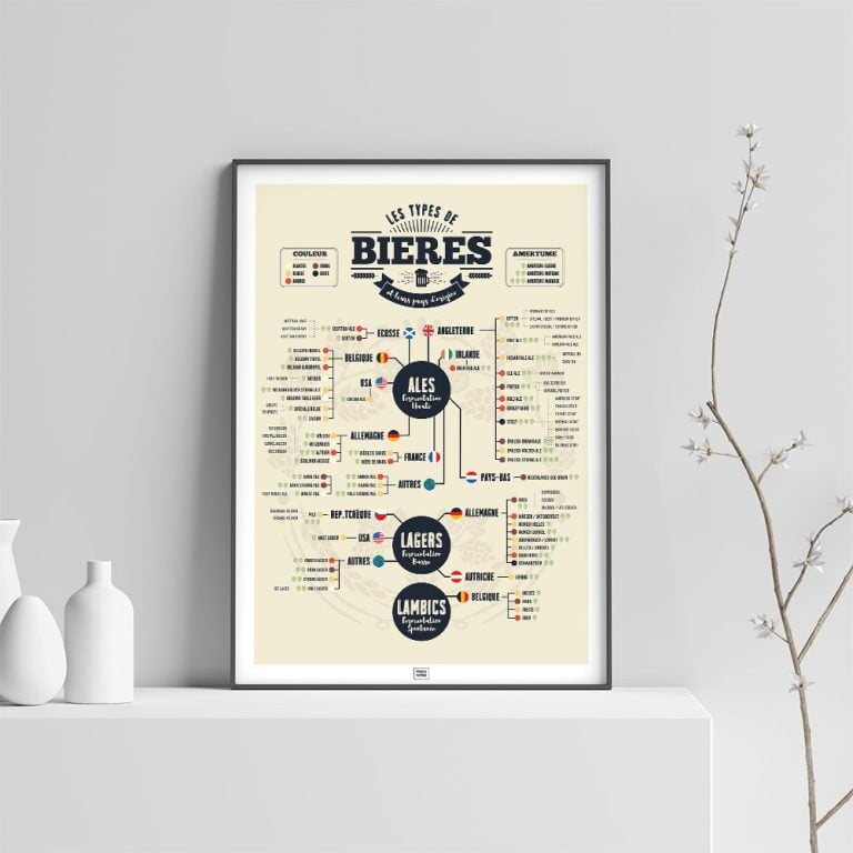 Affiche Bière : les 73 Types de Bières du Monde