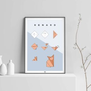 Affiche origami renard