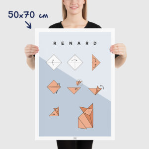 Affiche origami renard