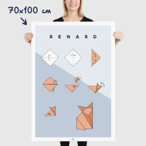 Affiche origami renard